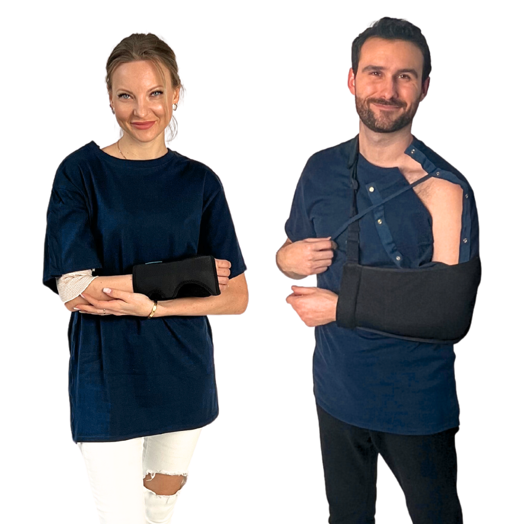 Shoulder Surgery Recovery Shirt with Shoulder Snaps - Crew Neck