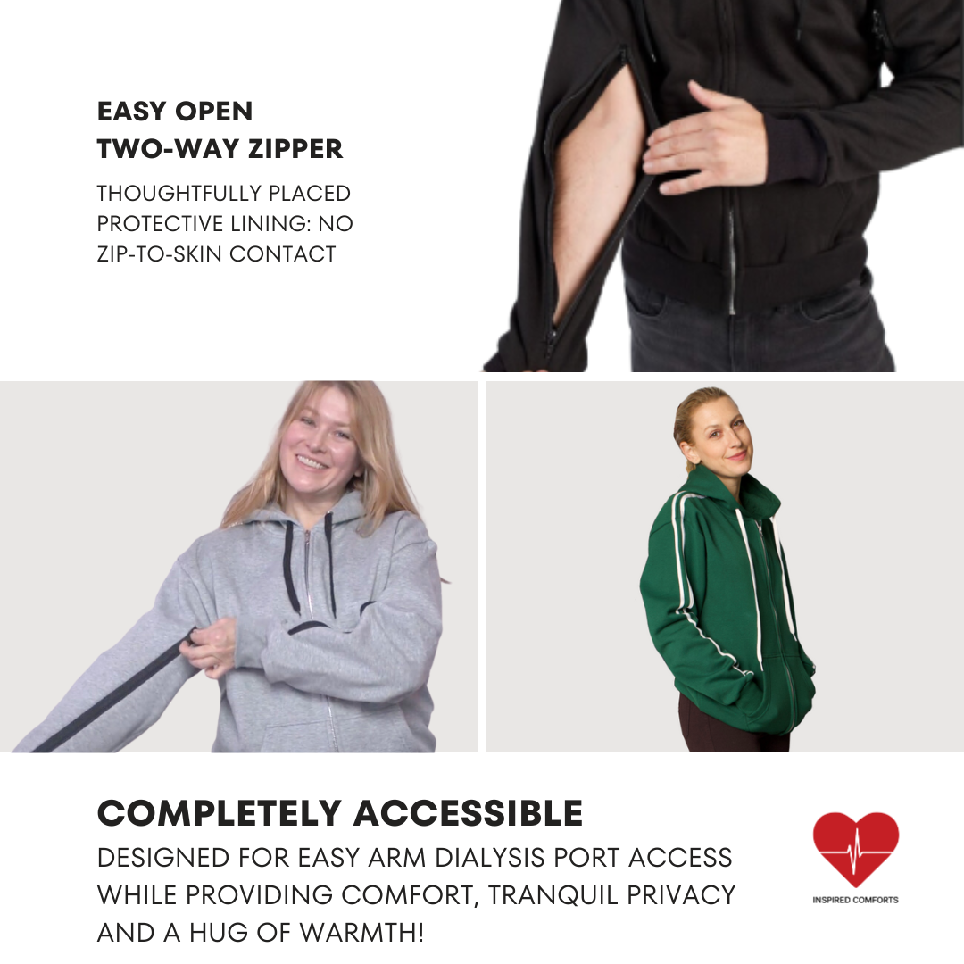 Dialysis Port Access Hoodie – Inspired Comforts