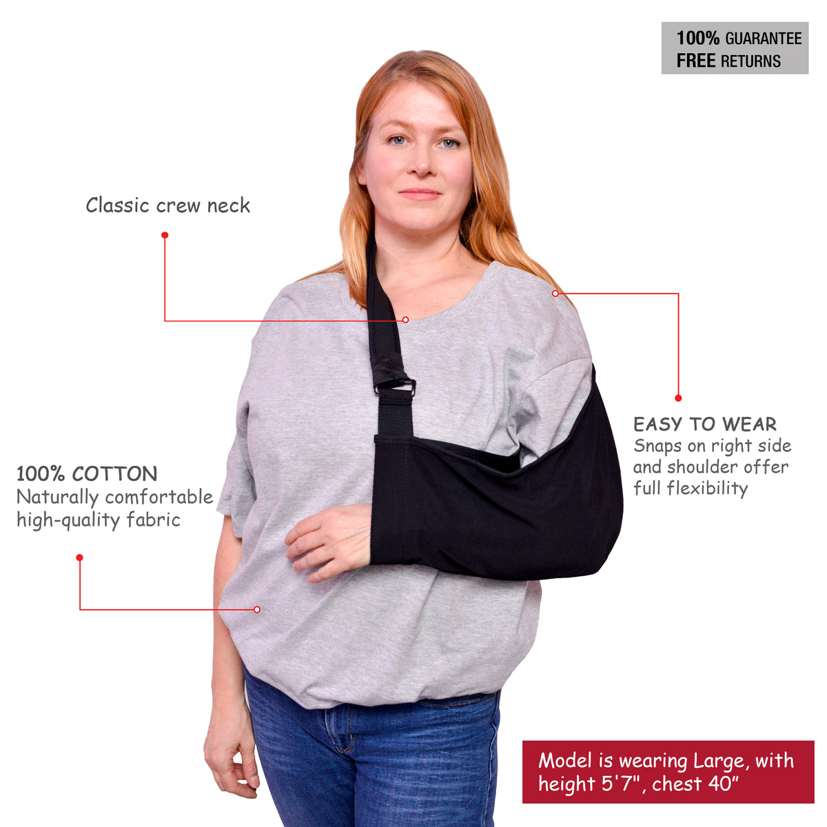 Right Shoulder and Side Recovery and Rehab Shirt with Easy Open Snaps ...